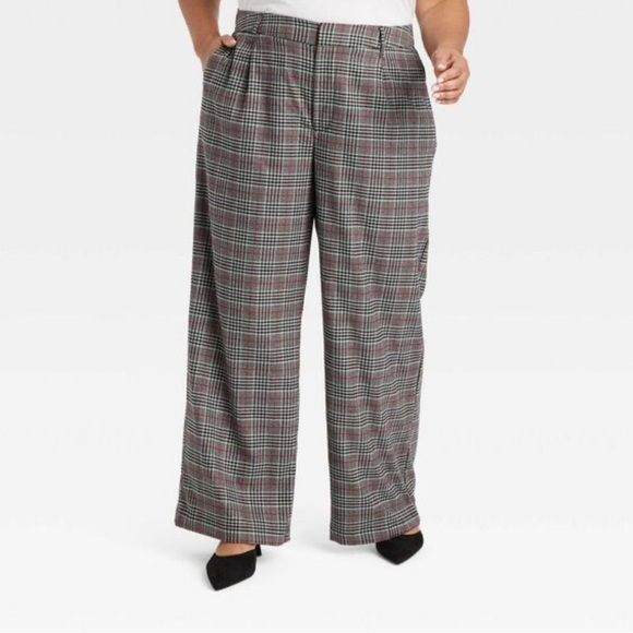 Ava & Viv | Pants & Jumpsuits | Nwt Ava Viv Wide Leg Plaid Pants ...